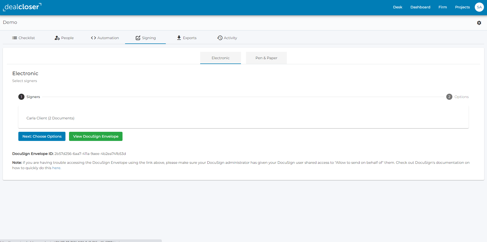 How do I collect signatures through DocuSign?